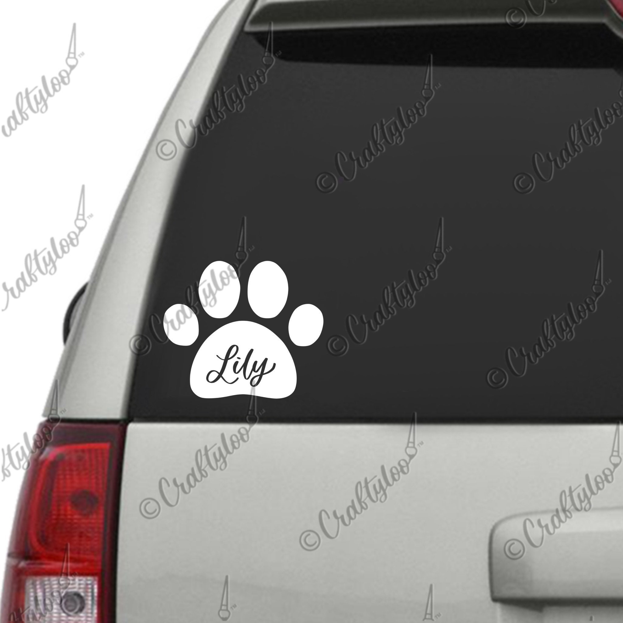 Personalized Dog Paw Name Vinyl Decal/sticker - Etsy