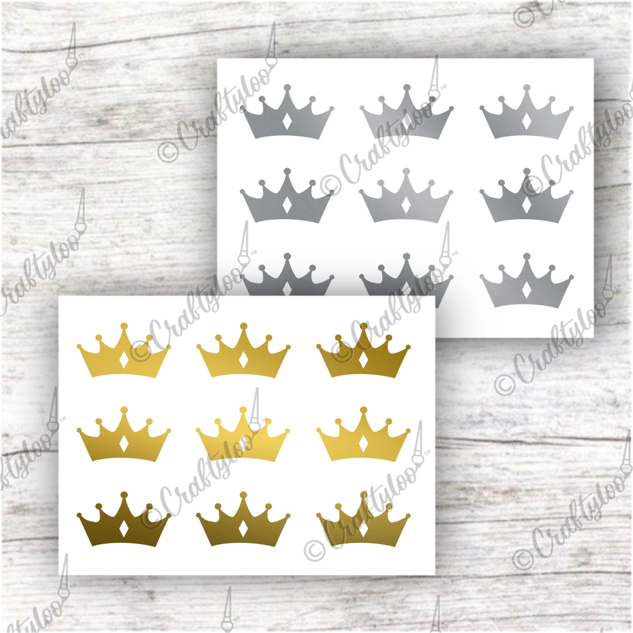 Princess Crown Decal Sheets Vinyl Decal/stickers - Etsy