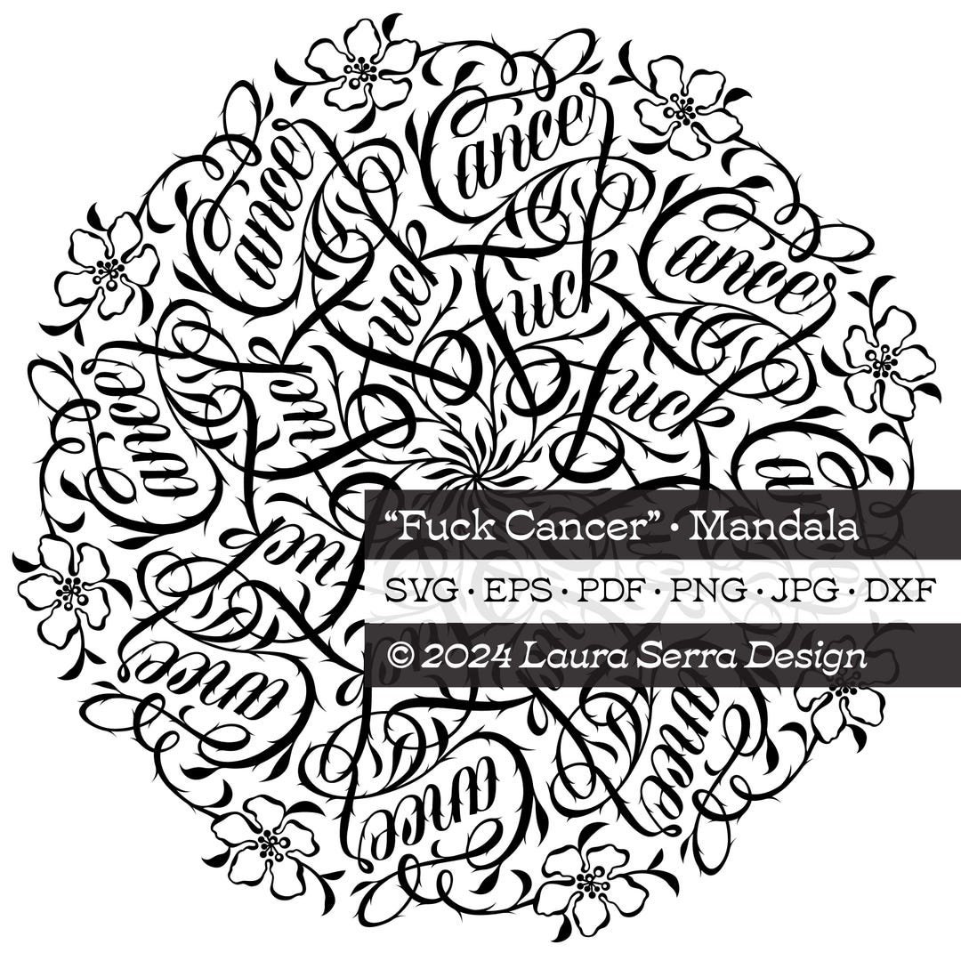 F*ck Cancer Mandala (vector Files) - Etsy
