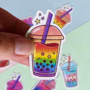 LGBTQ Pride Boba Tea Stickers Lesbian Bisexual Pansexual - Etsy