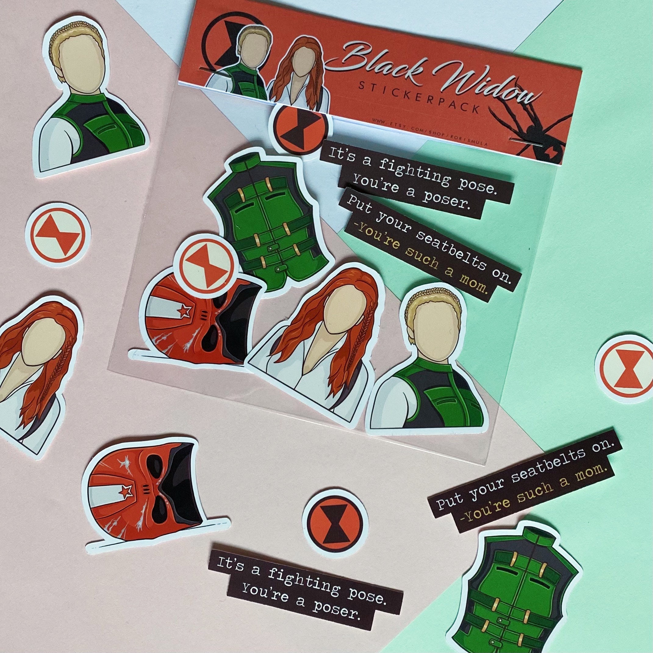 Black Widow Sticker Pack / 6 Stickers / Película / Natasha | Etsy