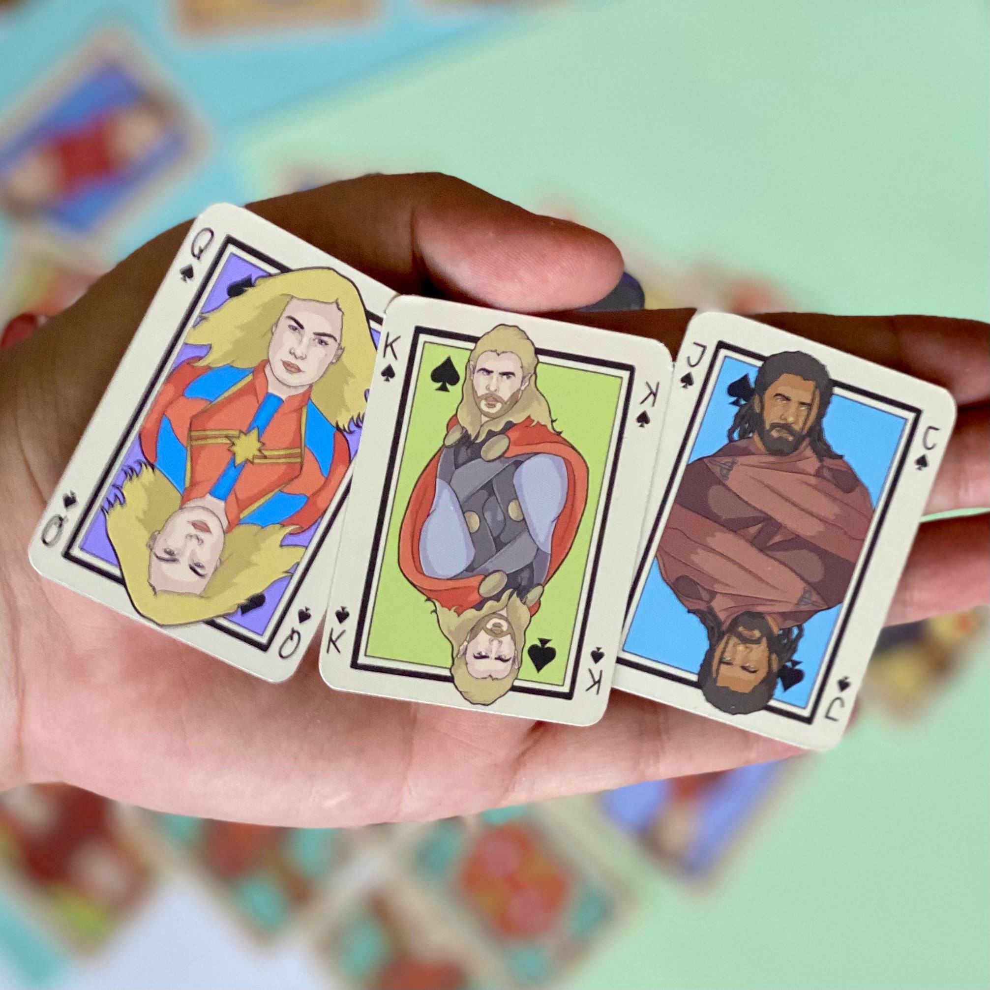 Marvel Playing Cards Stickers Iron Man Captain Marvel - Etsy