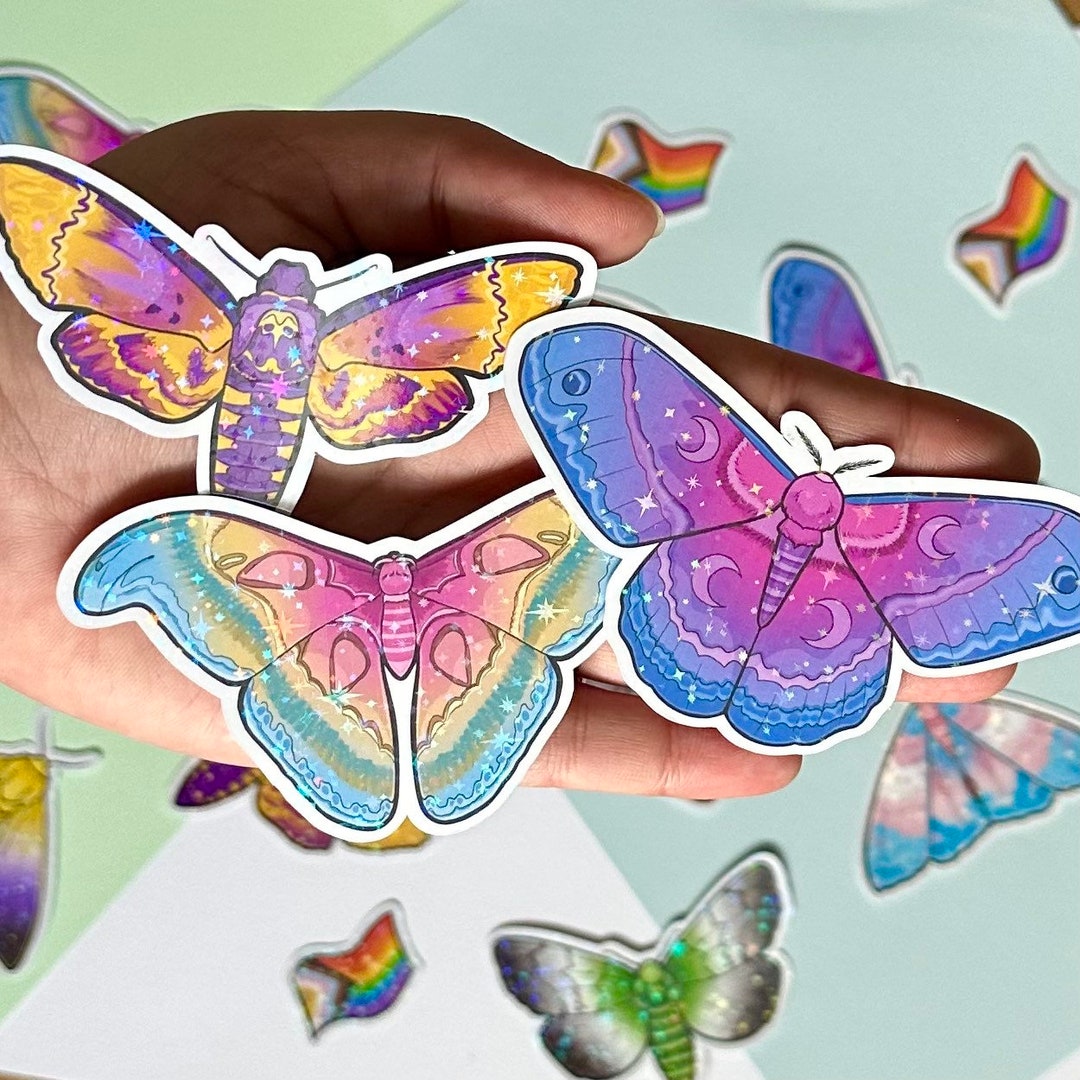 LGBTQ Moth Stickers Lesbian Bisexual Pansexual - Etsy