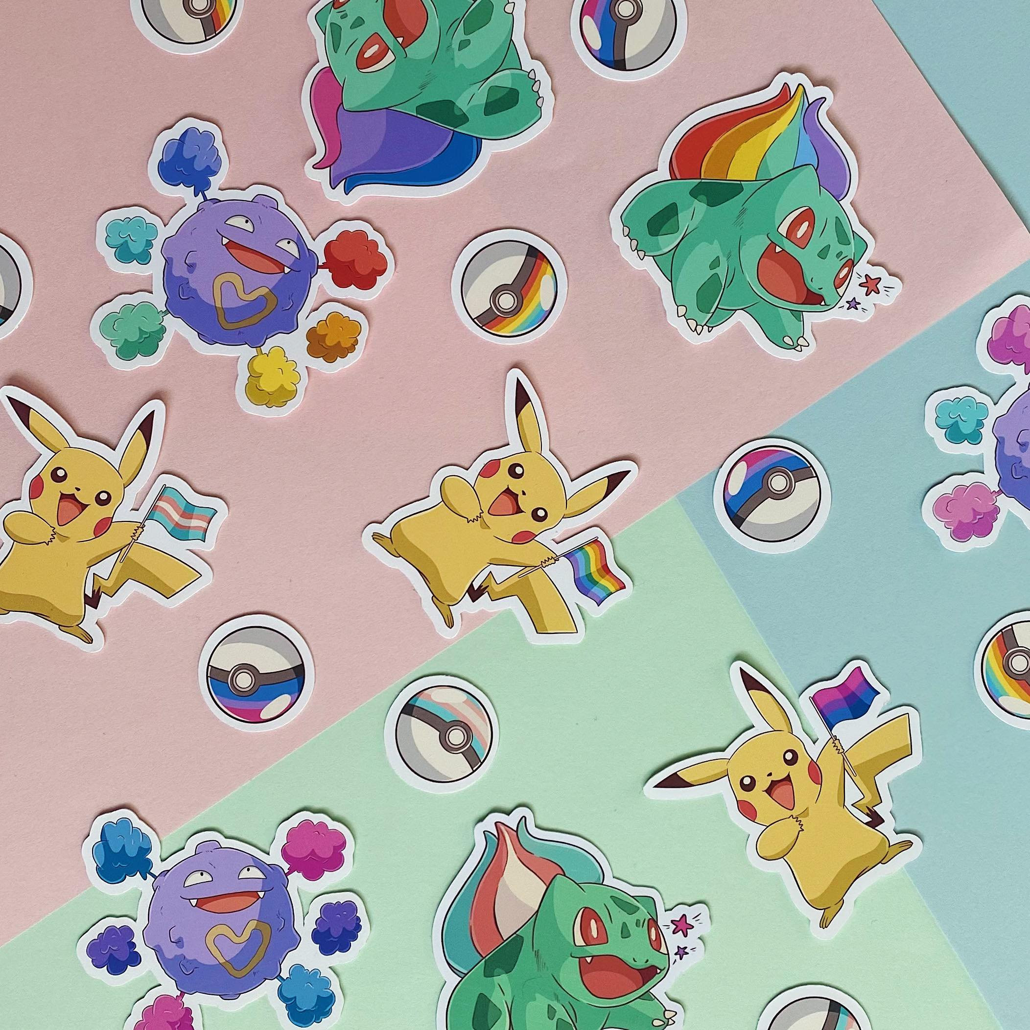 Pokémon PRIDE Stickers traditional Pride Flag Bisexual Pride - Etsy