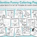 Valentine Coloring Pages, Kids Valentines Day Gifts, Funny Joke ...