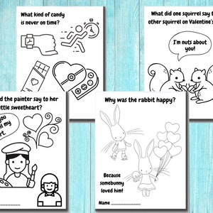 Valentine Coloring Pages, Kids Valentines Day Gifts, Funny Joke ...