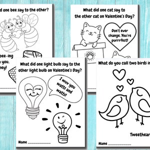 Valentine Coloring Pages, Kids Valentines Day Gifts, Funny Joke ...