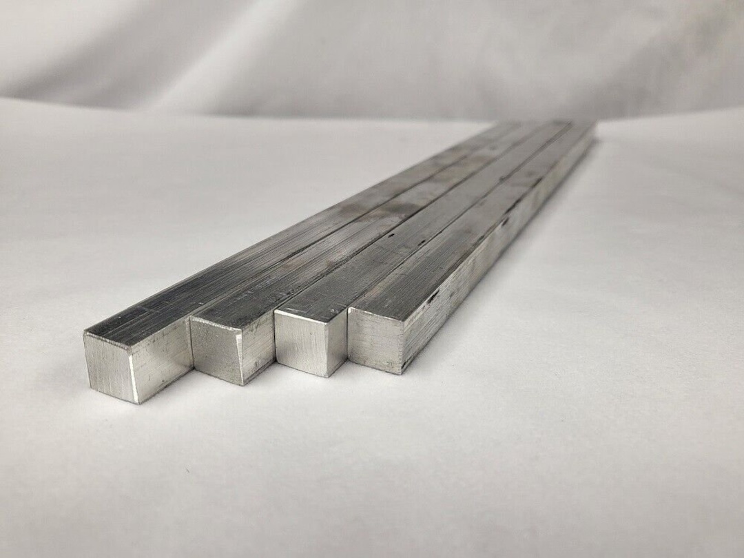 6061 Aluminum Square Bar, 1/2" Square X 12" Long, Solid Stock, T6511, 4 ...