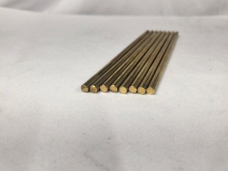 C360 Brass Pins, 3/16" Round Bar, 6" Long, H02, Knife Making, Handle, 8 ...