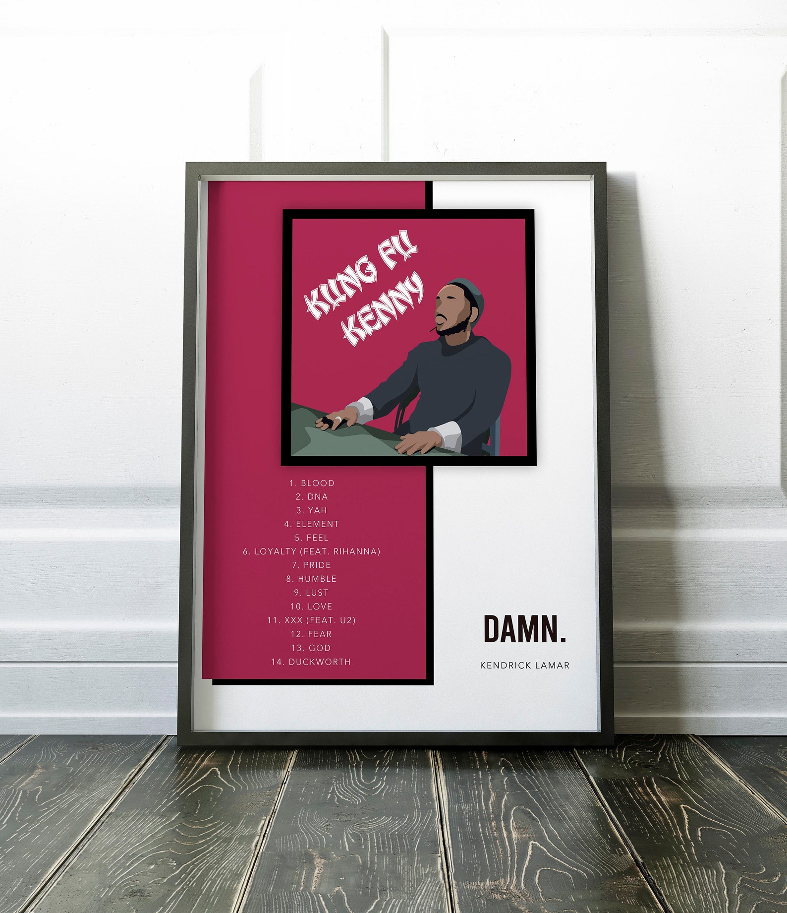 Damn Tracklist Poster Kendrick Lamar Album Cover Poster - Etsy