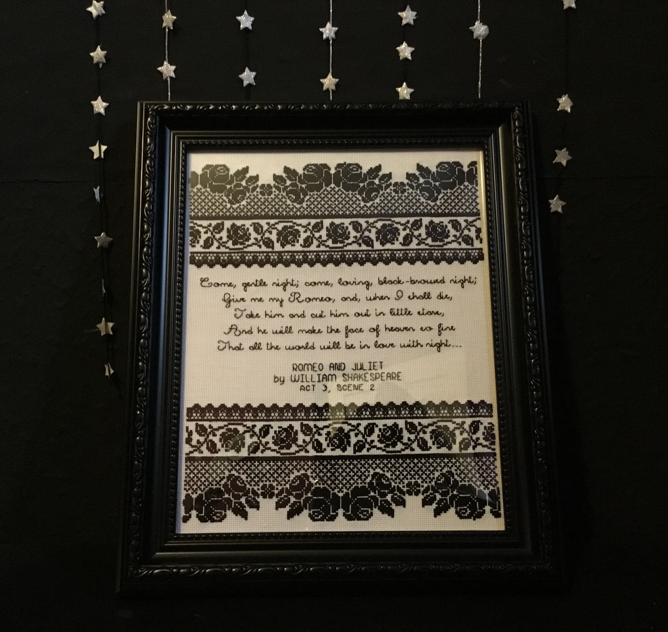 Shakespeare's Romeo & Juliet Cross Stitch Blackwork Embroidery Vintage ...