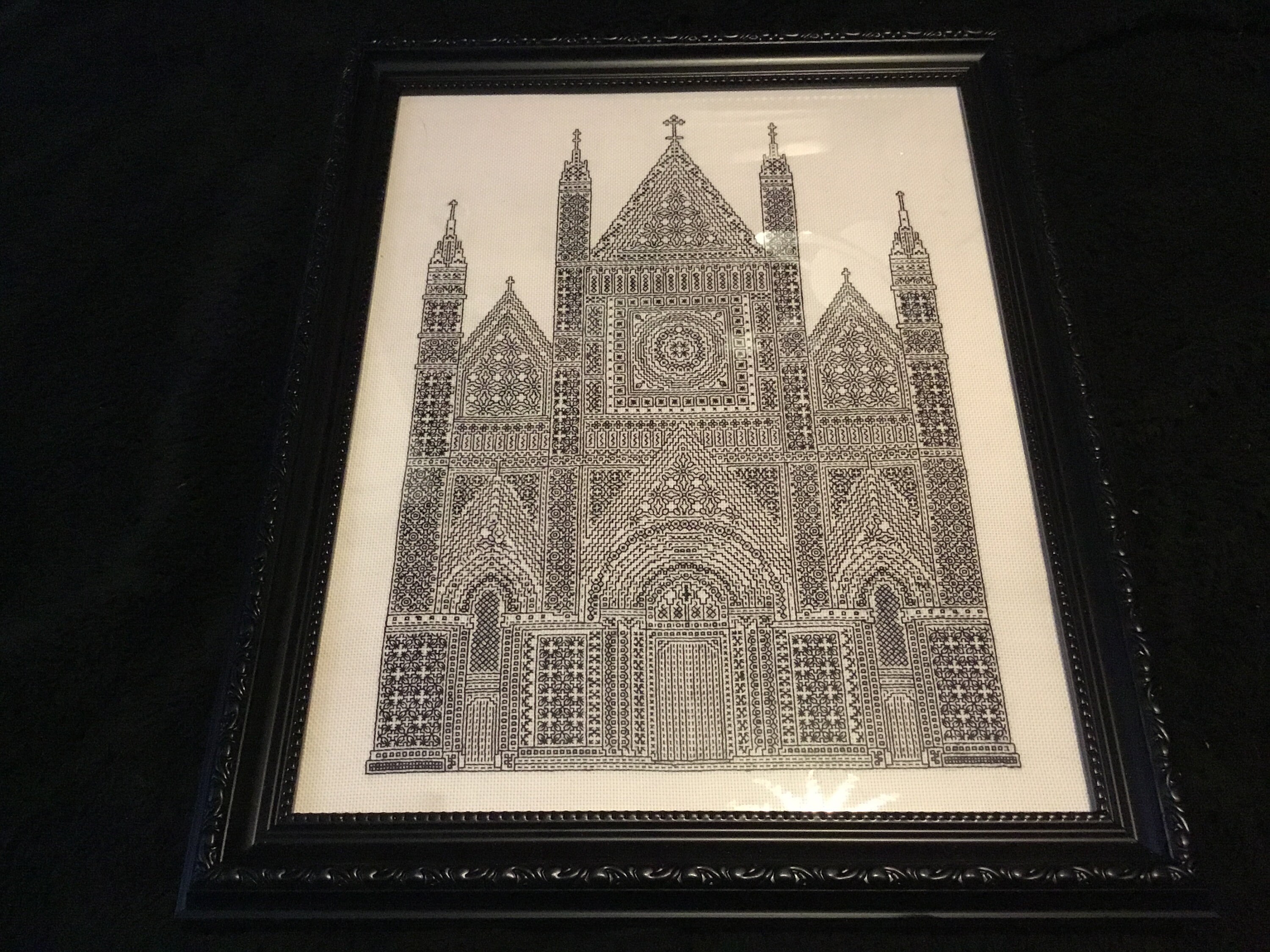 Gothic Cathedral Blackwork Embroidery - Medieval Victorian Church ...