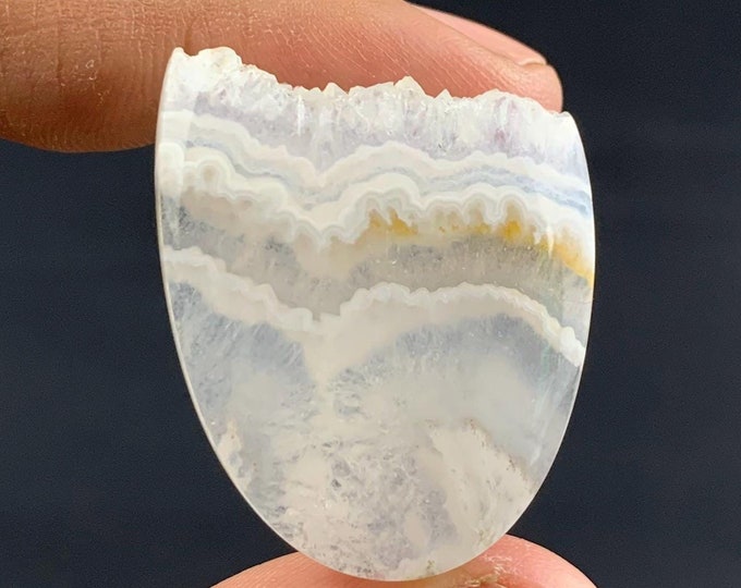 Crystal Edged Snow Agate Cabochon – Subtle Yellow and White Patterns - Etsy