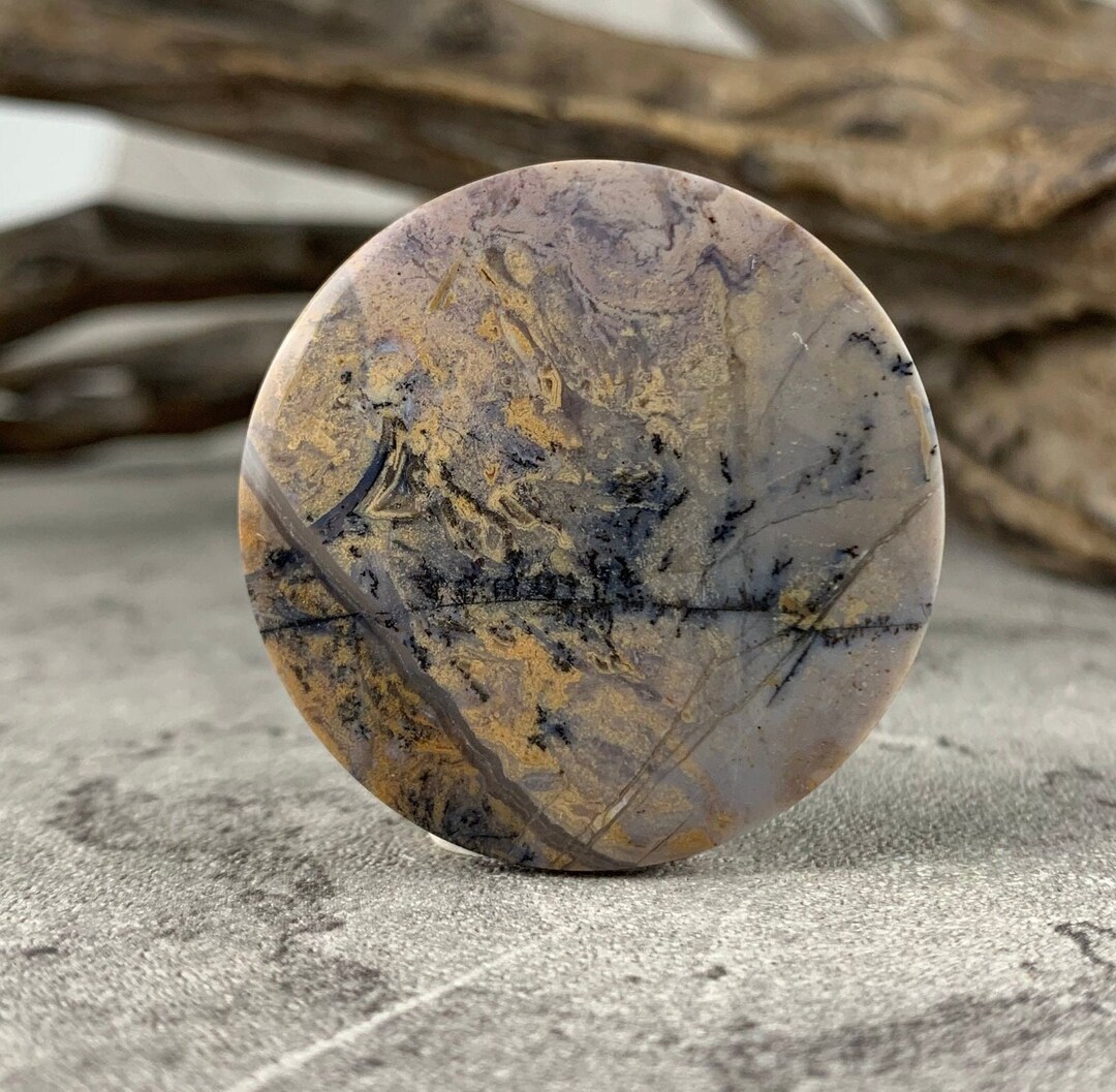 Dendrite Agate Cabochon: Nature Landscape Gemstone (37x5 Mm) - Etsy