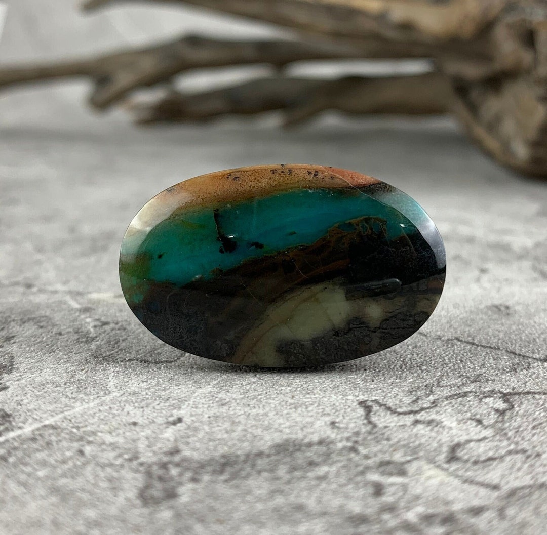 Indonesia Blue Opal Gemstone Cabochon - Oval Shape Cabochon - Scenic ...