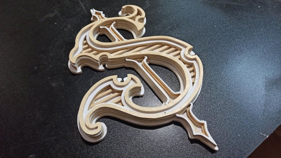 S letter scroll saw pattern k001 scrollsaw file laser | Etsy