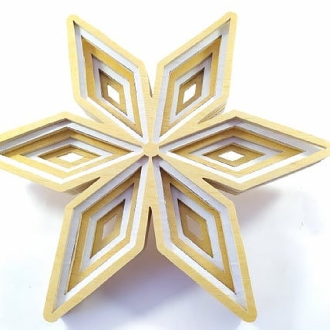 Star Layered Trivet K116 , Glowforge , Wall Art Decor, Geometric Decor ...