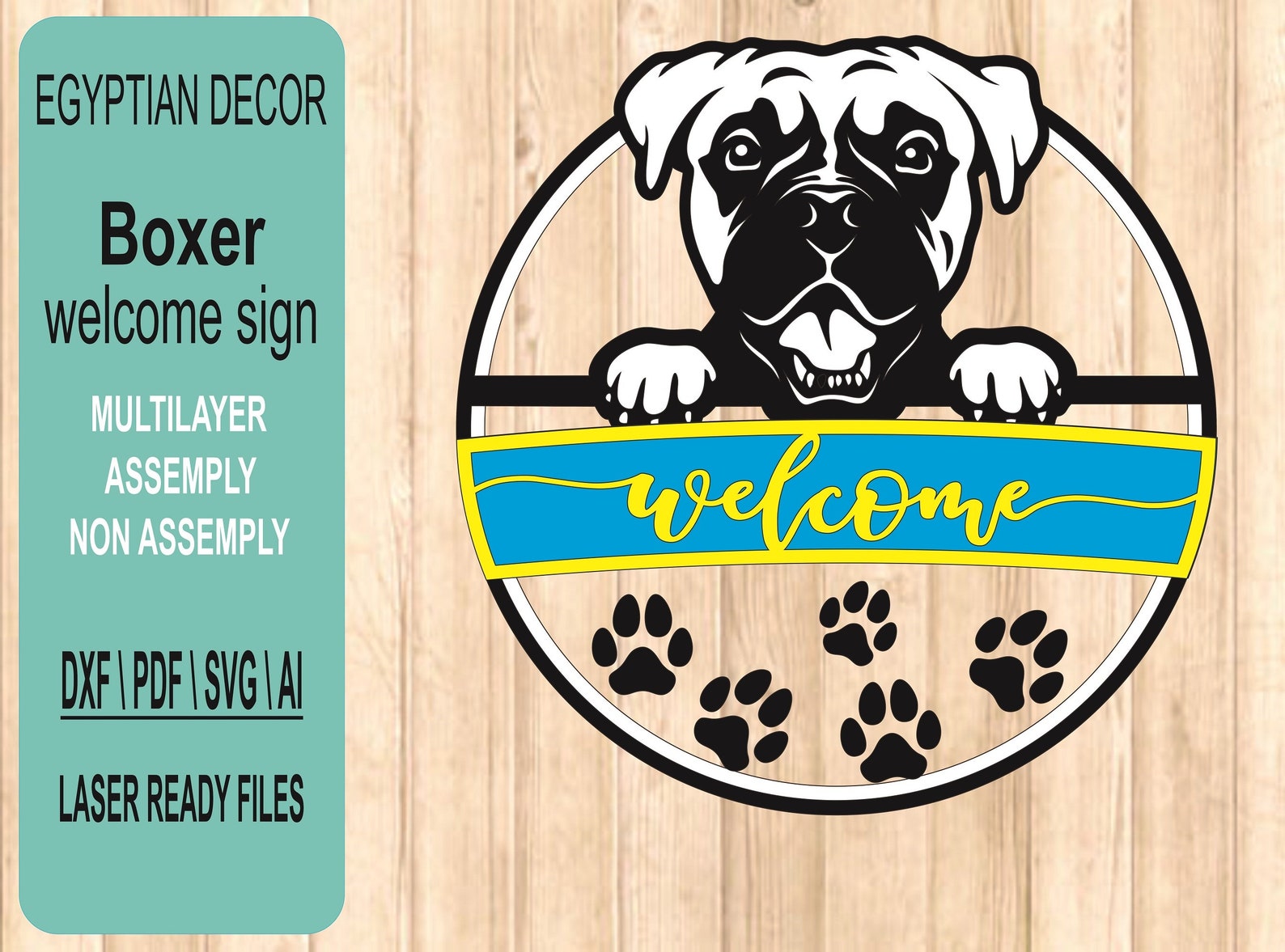 Boxer Dog Welcome Sign K 089 Pet Welcome Sign Pet Welcome - Etsy