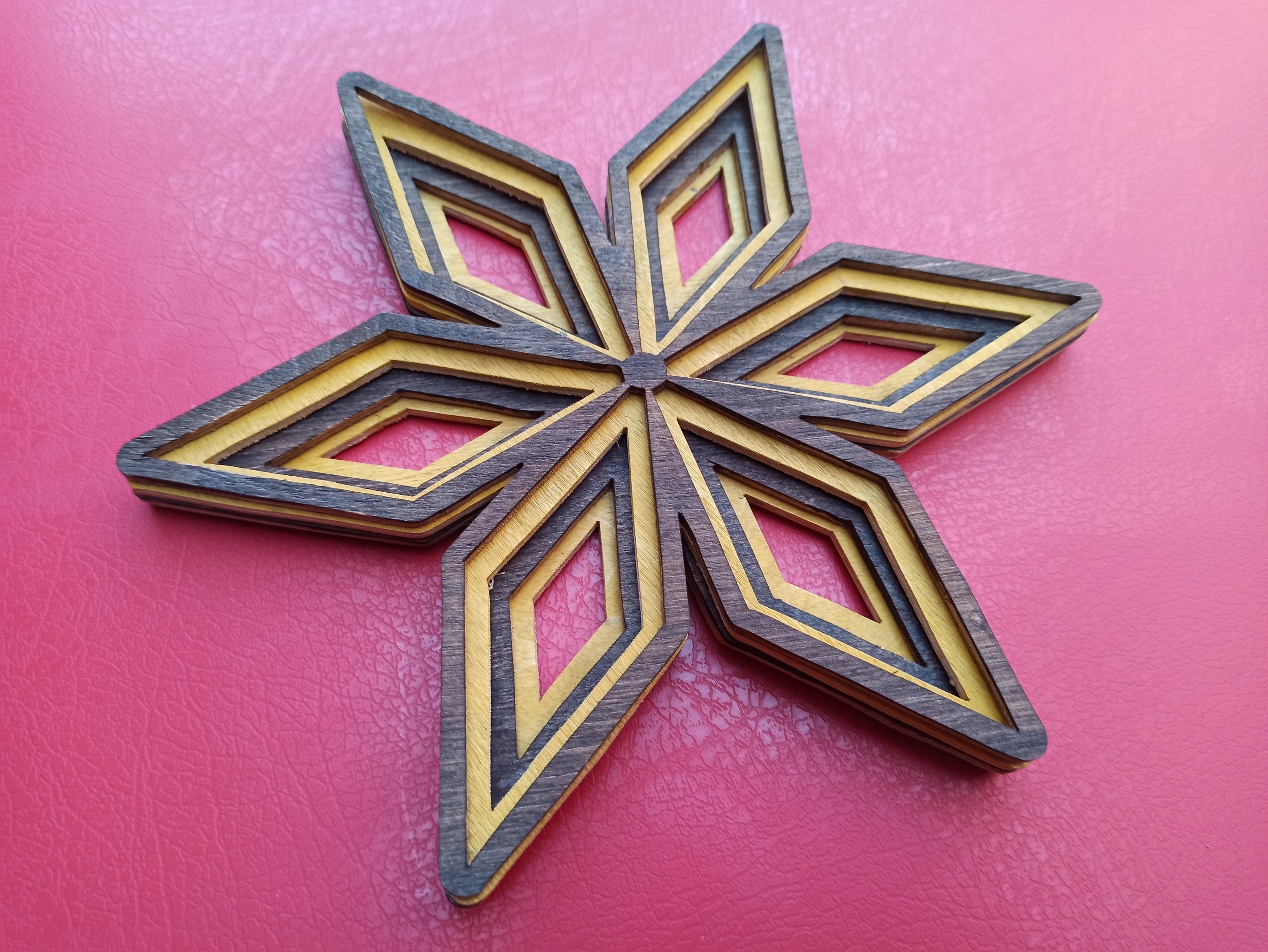 Star Layered Trivet K116 Glowforge Wall Art Decor - Etsy
