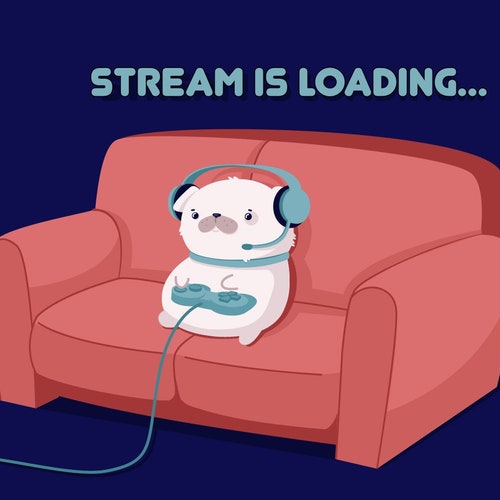 Cute Simple Animated Stream is Loading Adorable Gaming Dog - Etsy