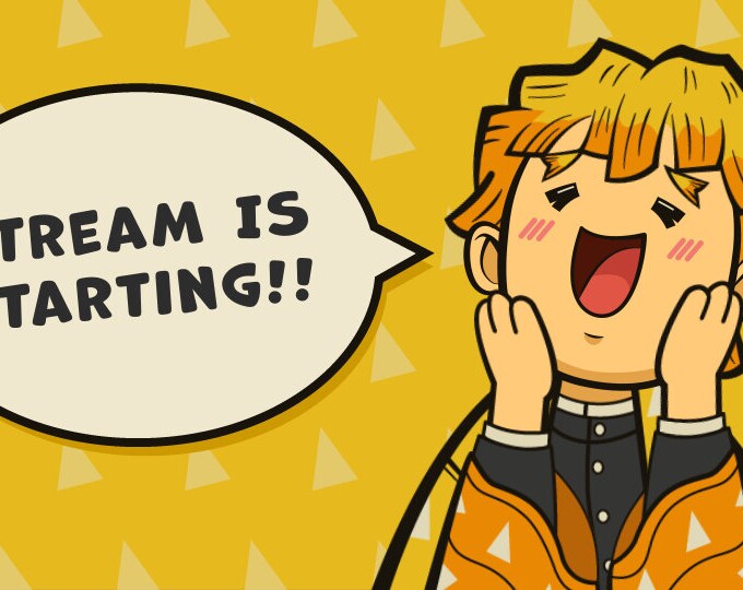 Happy Anime Boy Stream Screen - Stream is Starting! Stream is Offline ...