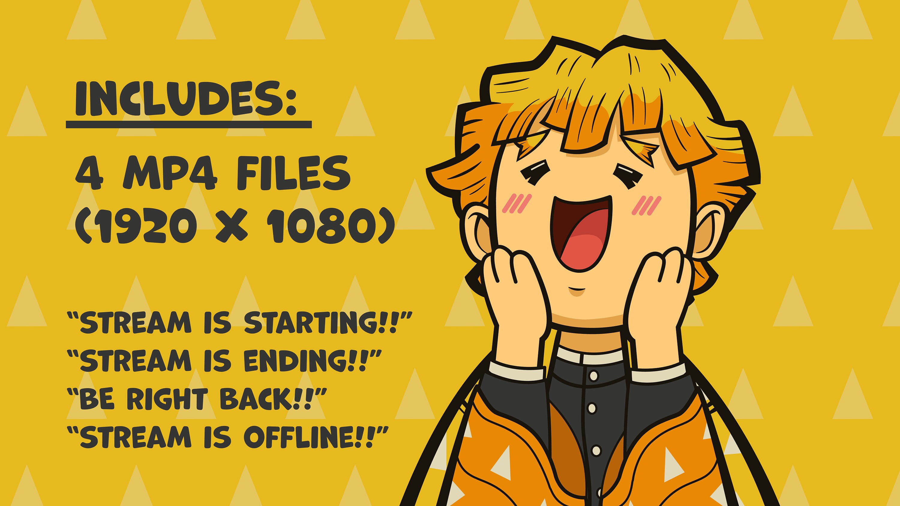 Happy Anime Boy Stream Screen - Stream is Starting! Stream is Offline ...