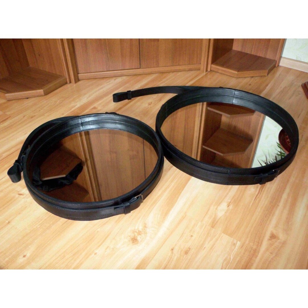 Round Mirror Leather Strap, Mirror Round,leather Belt Mirror, Leather ...