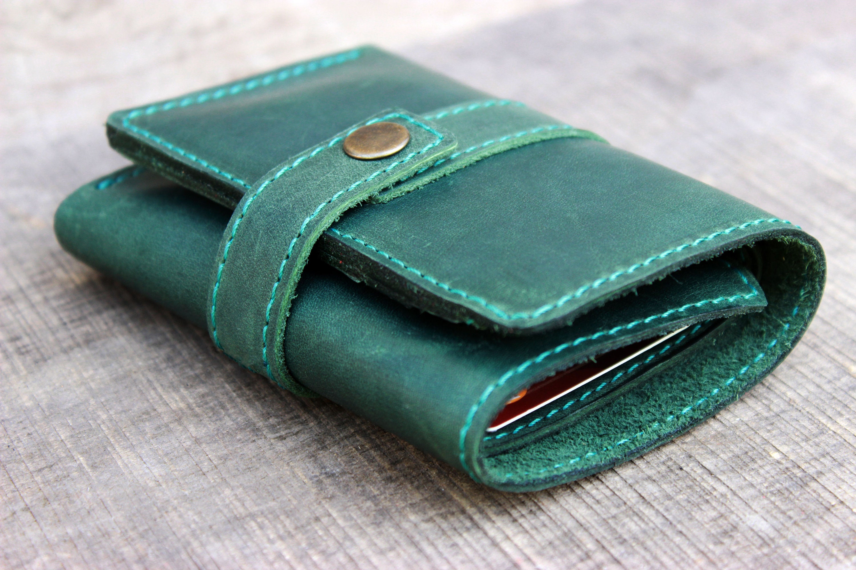 TRIFOLD MENS WALLET Men's Leather Trifold Wallet Made | Etsy