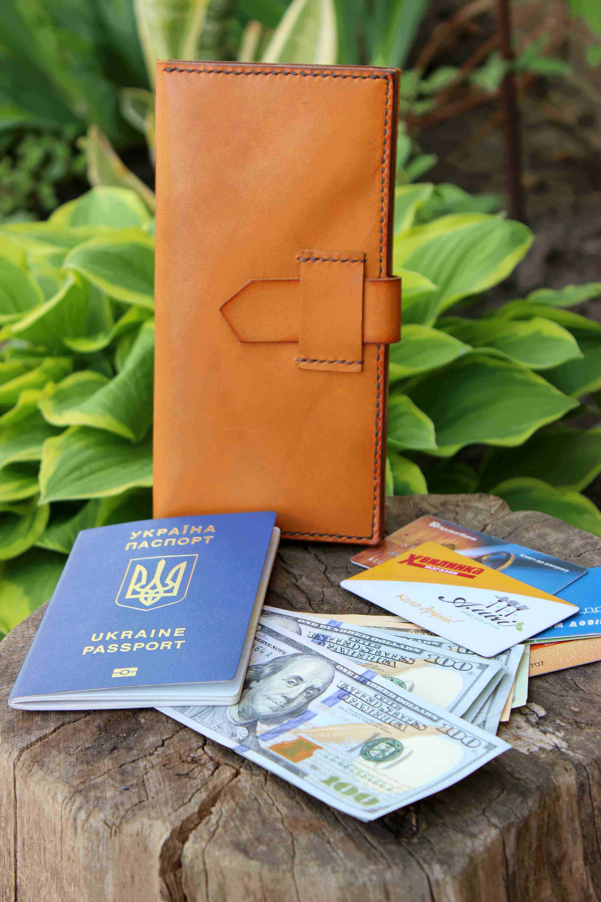 Long Bifold Leather Wallet with coins pocket | Etsy