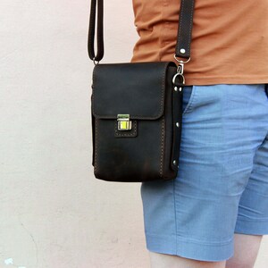 Mens Shoulder Bag, Small Leather Bag for Men, Leather Bag Strap ...