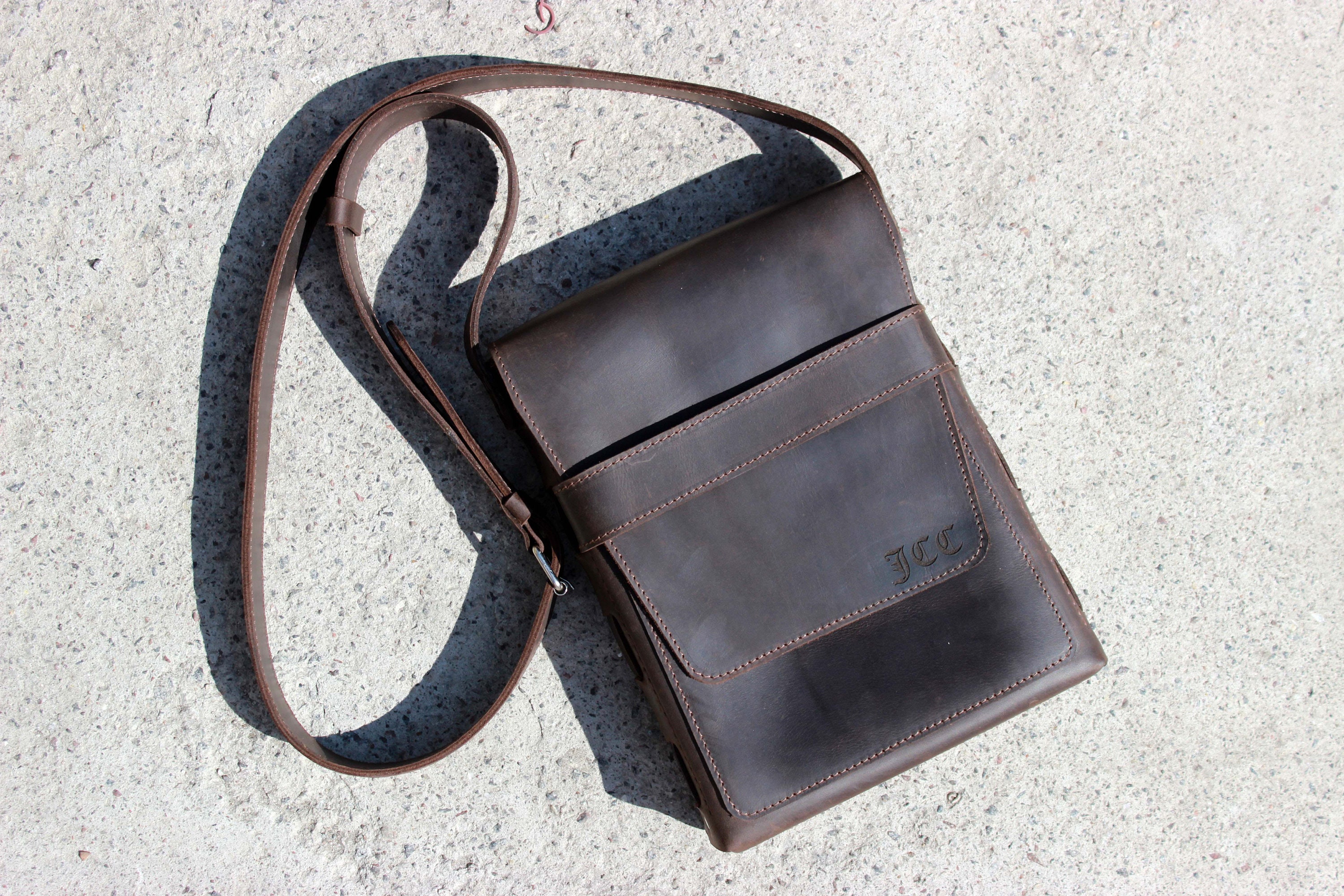 Mens shoulder bag Leather shoulder bag men Mens messenger | Etsy