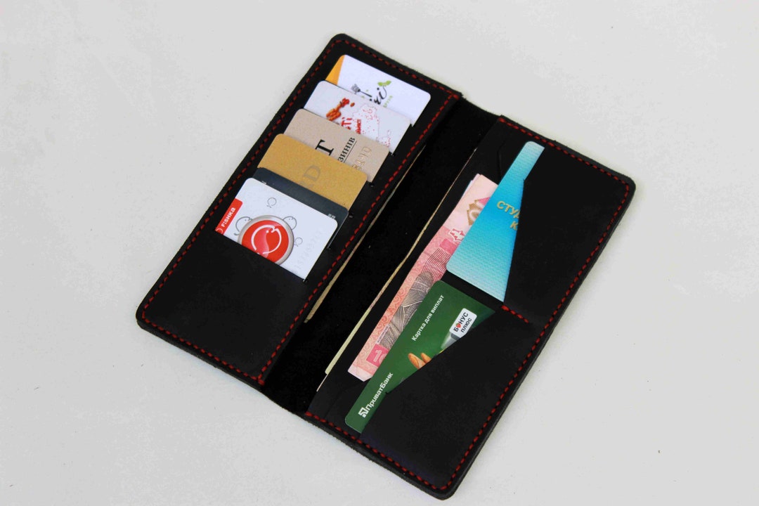 LONG Bifold Wallet,tall Wallet,personalized Wallet,leather Bifold ...