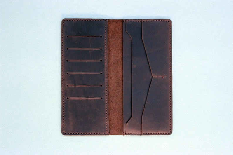 LONG Bifold WalletTall WalletPERSONALIZED WalletLeather | Etsy