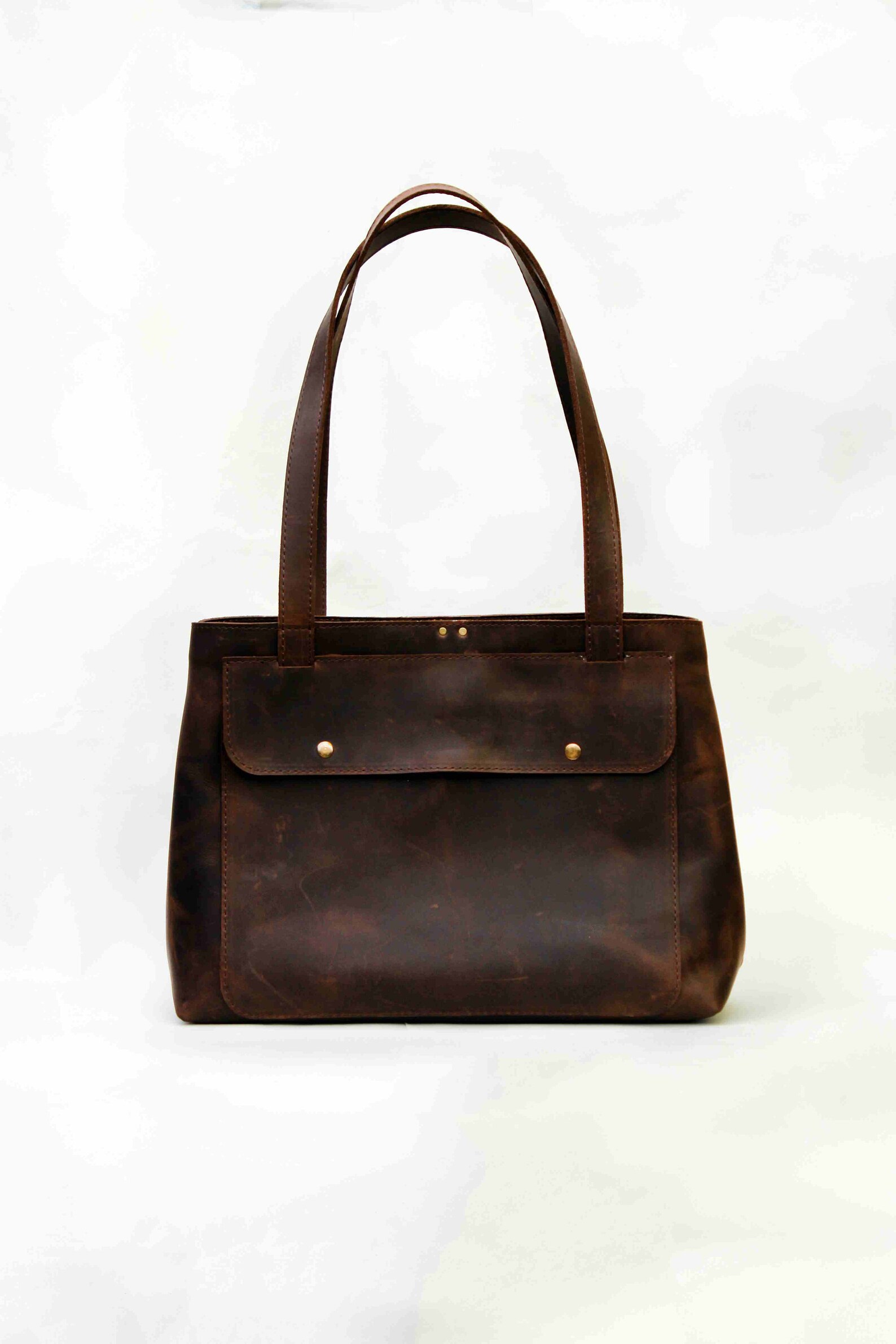 Cognac Leather Tote Bag Leather Tote Shoulder Bag Shopper - Etsy