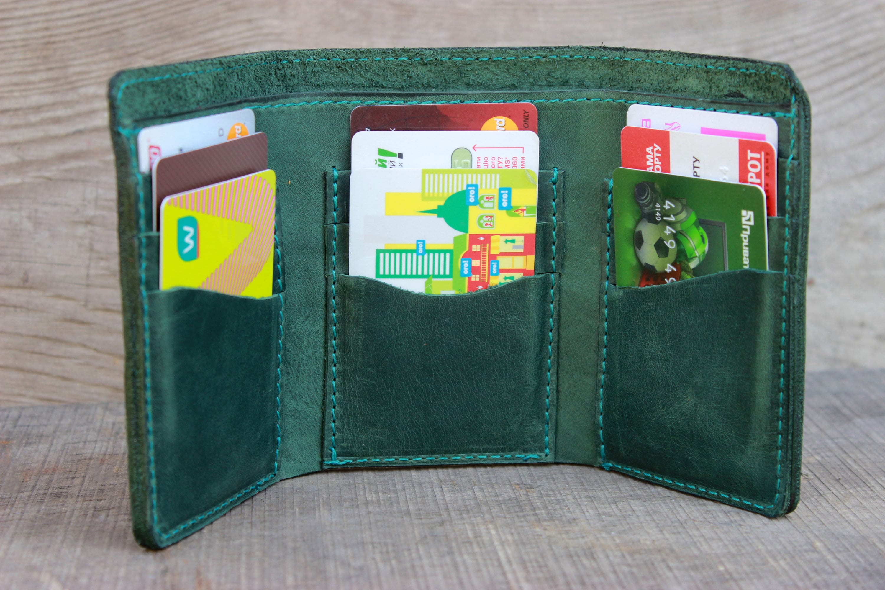 TRIFOLD MENS WALLET Men's Leather Trifold Wallet Made | Etsy