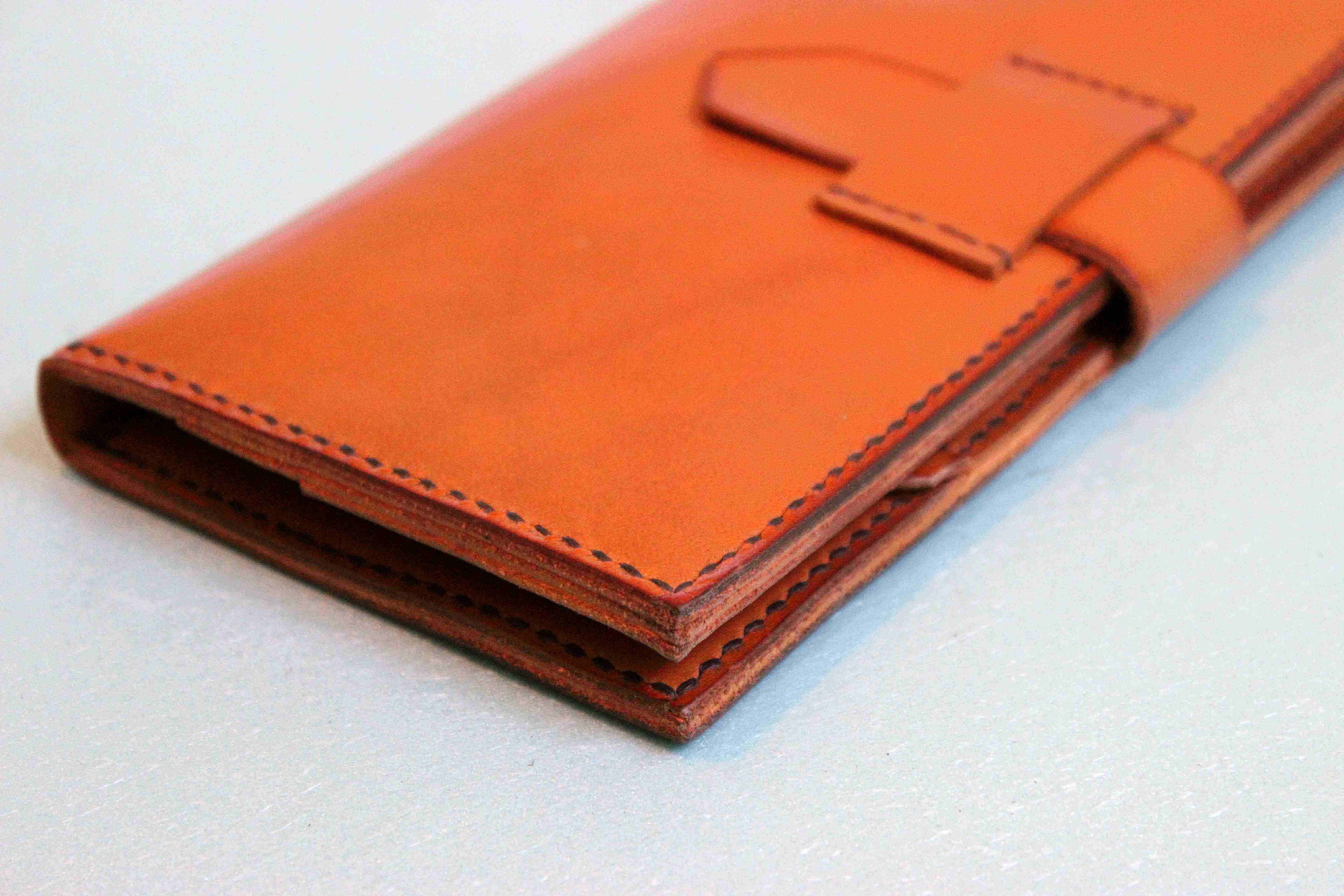 Long Bifold Leather Wallet with coins pocket | Etsy