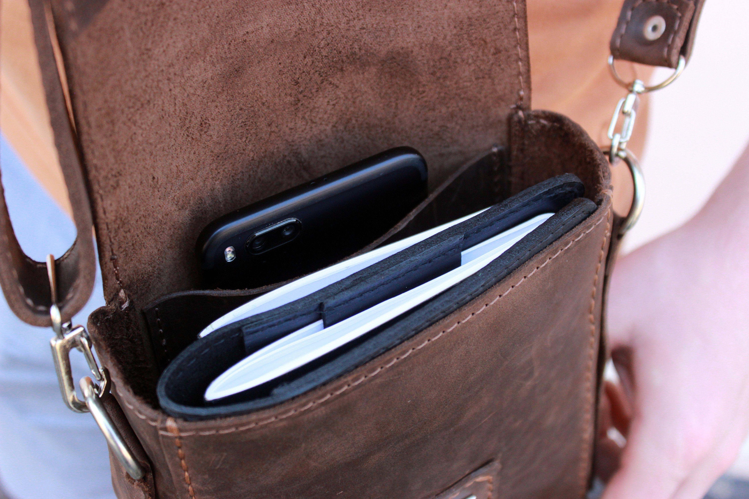 Mens shoulder bag Small leather bag for men Leather bag | Etsy