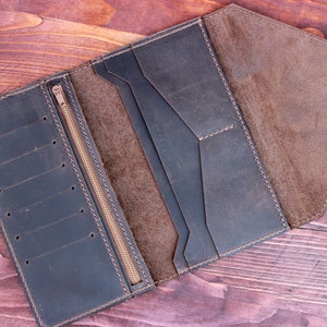 Distressed Leather Woman Wallet Long Wallet Billfold Wallet Wallet for ...