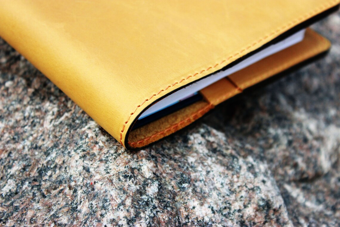 Leather book coverLeather notebook cover A5Travelers | Etsy