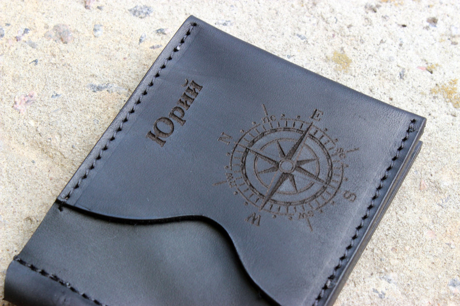 Distressed Leather Personalized Monogrammed Engraved Leather | Etsy