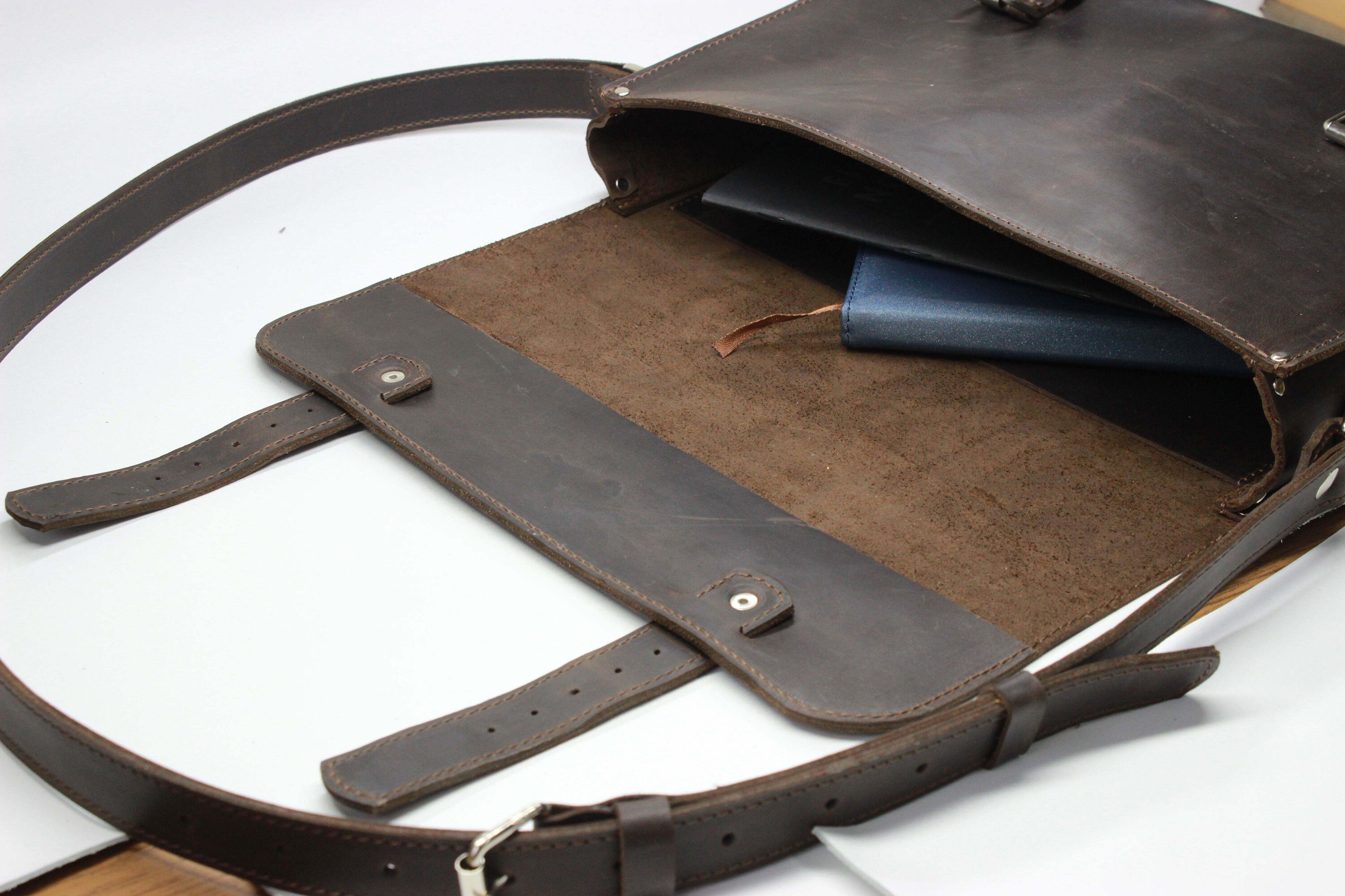 Leather Messenger Bag Computer Bag Leather Laptop Bag Men Shoulder Bag ...