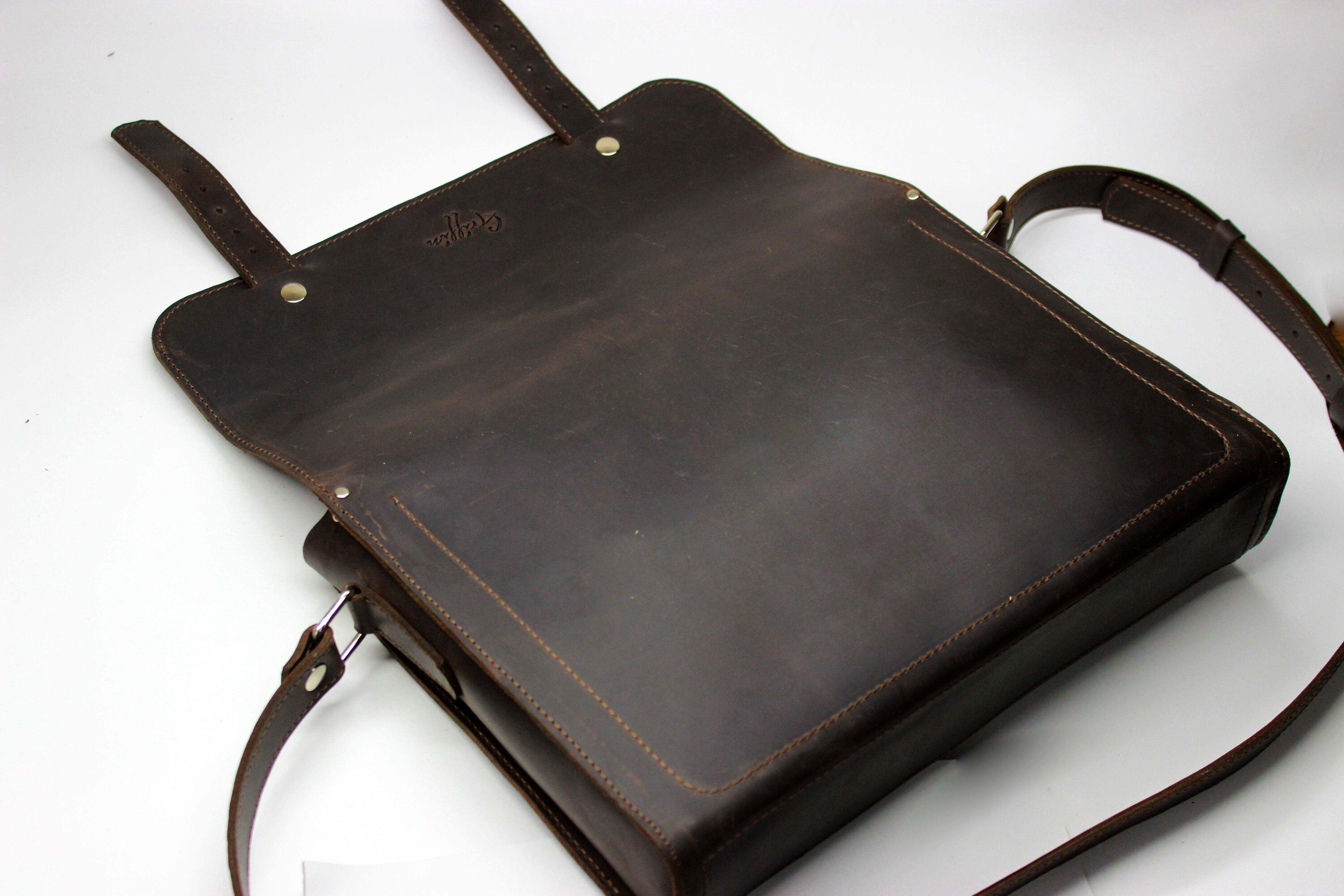 Leather Messenger Bag Computer Bag Leather Laptop Bag Men | Etsy