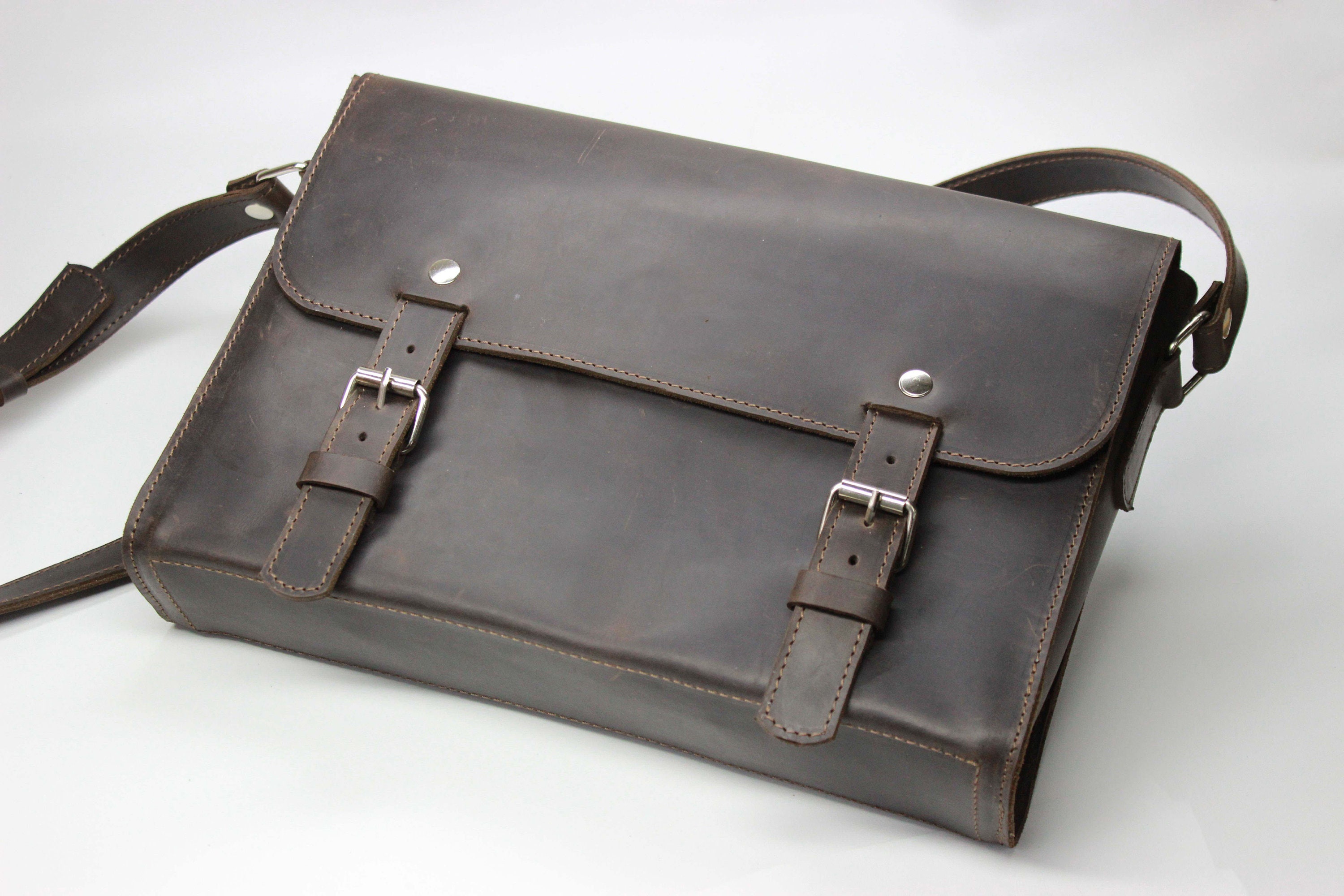 Leather Messenger Bag Computer Bag Leather Laptop Bag Men | Etsy