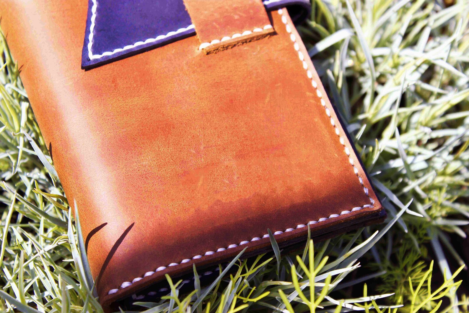 Purse Women Long Leather Wallet Blue Wallet Leather Wallet - Etsy