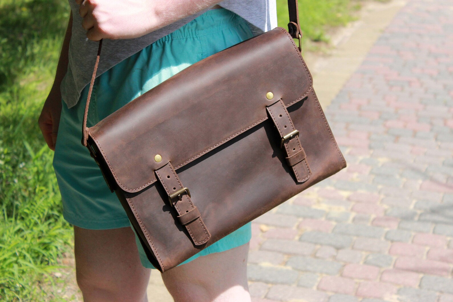 Leather Messenger Bag Computer Bag Leather Laptop Bag Men - Etsy