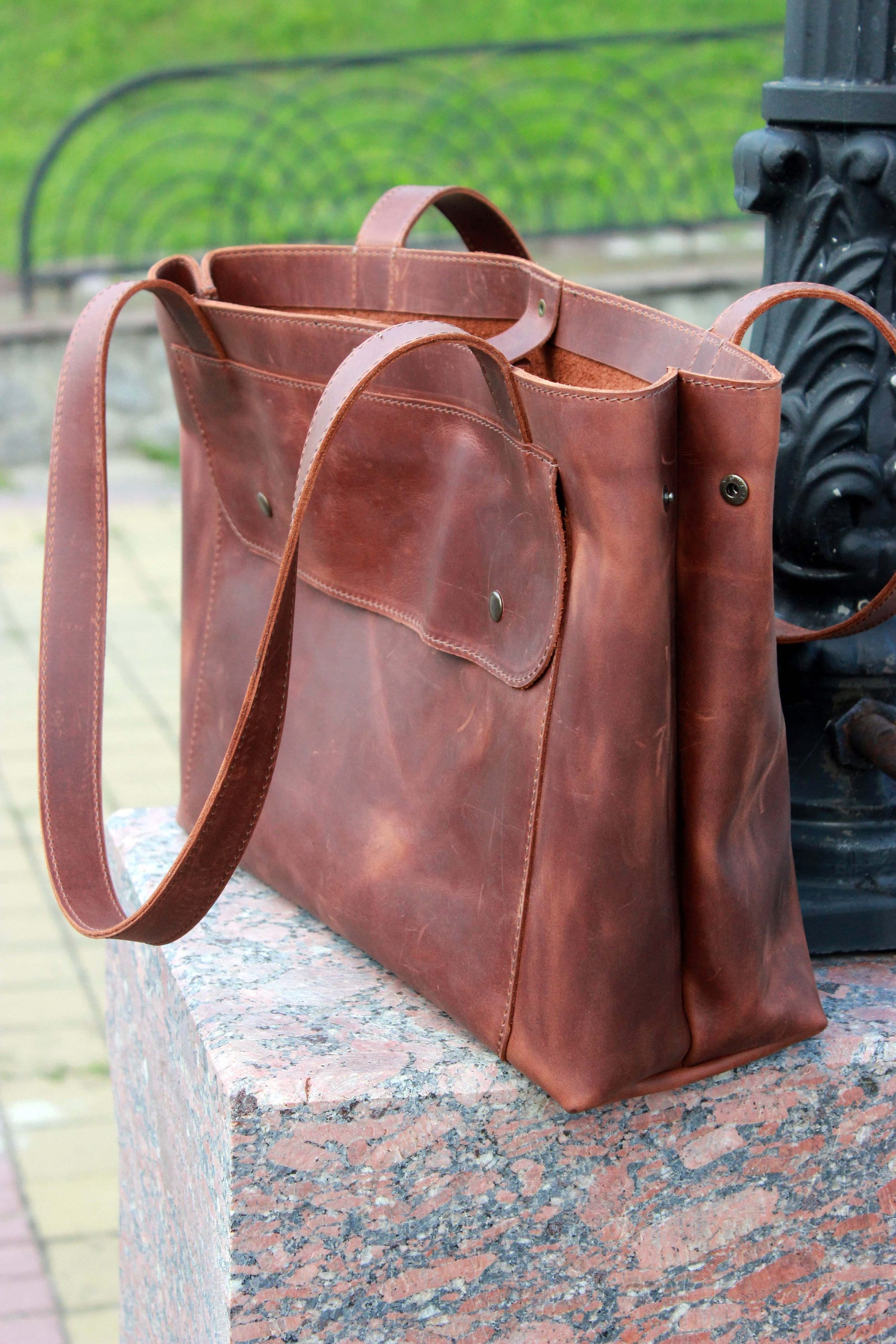 2020 Personalized Soft Tote Bagmade of Distressed Leather - Etsy