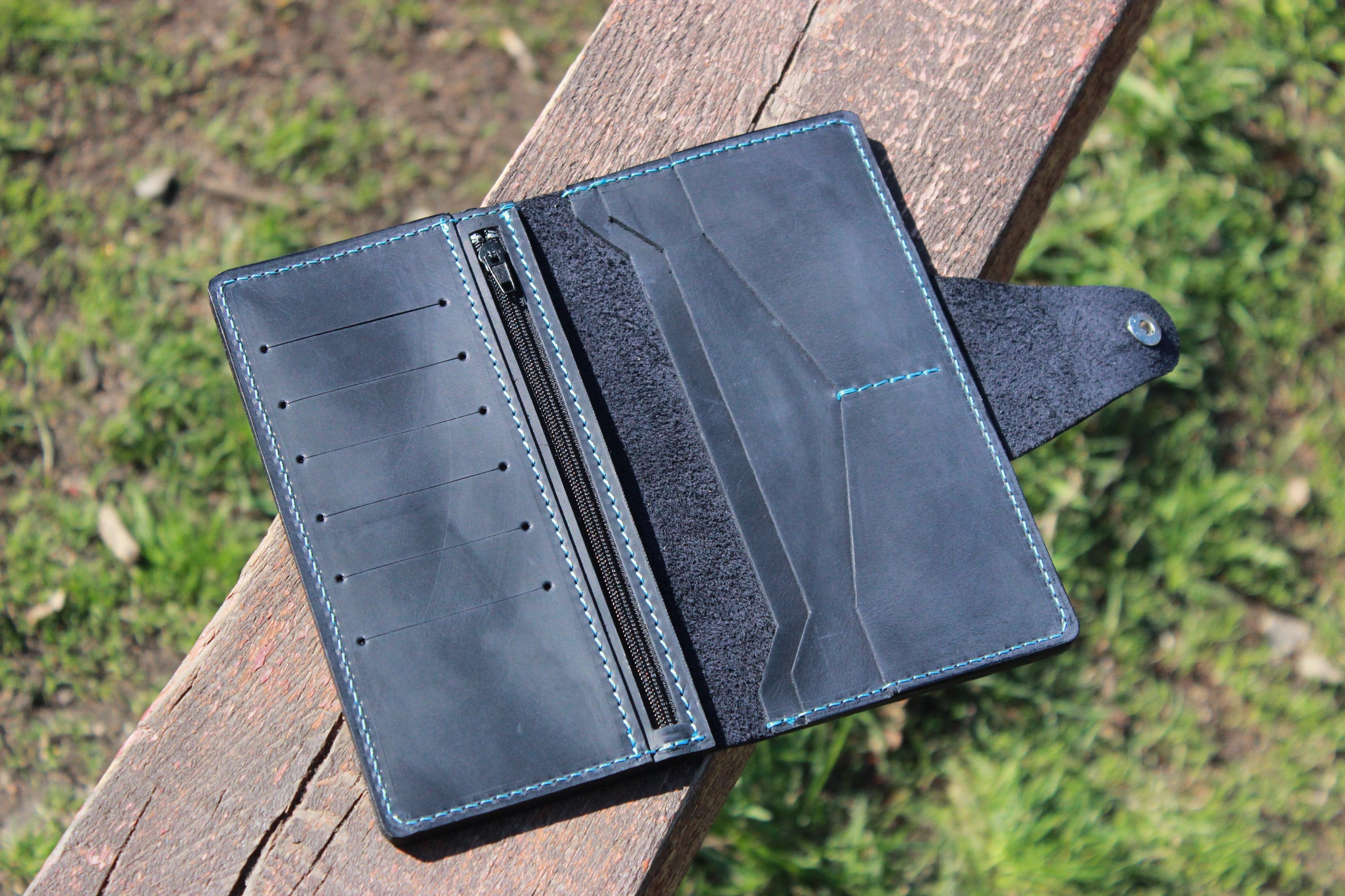 Leather Long Wallet Mens Leather Wallet Mens Wallet Brown | Etsy