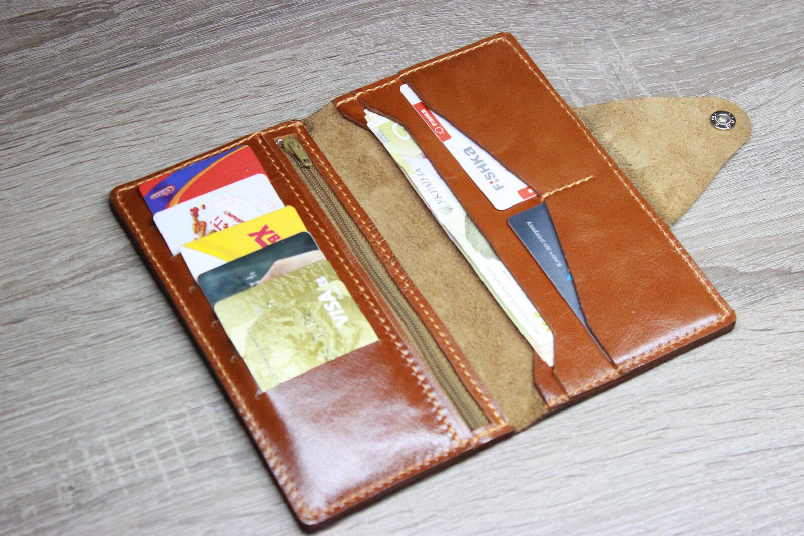 Leather Wallet Women's/wallet Organizer Zipper - Etsy