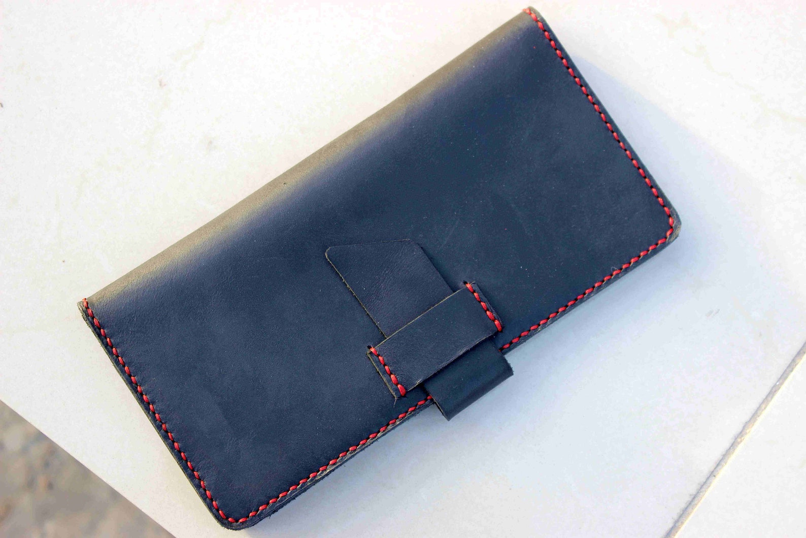 Purse Women Long Leather Wallet Blue Wallet Leather Wallet - Etsy