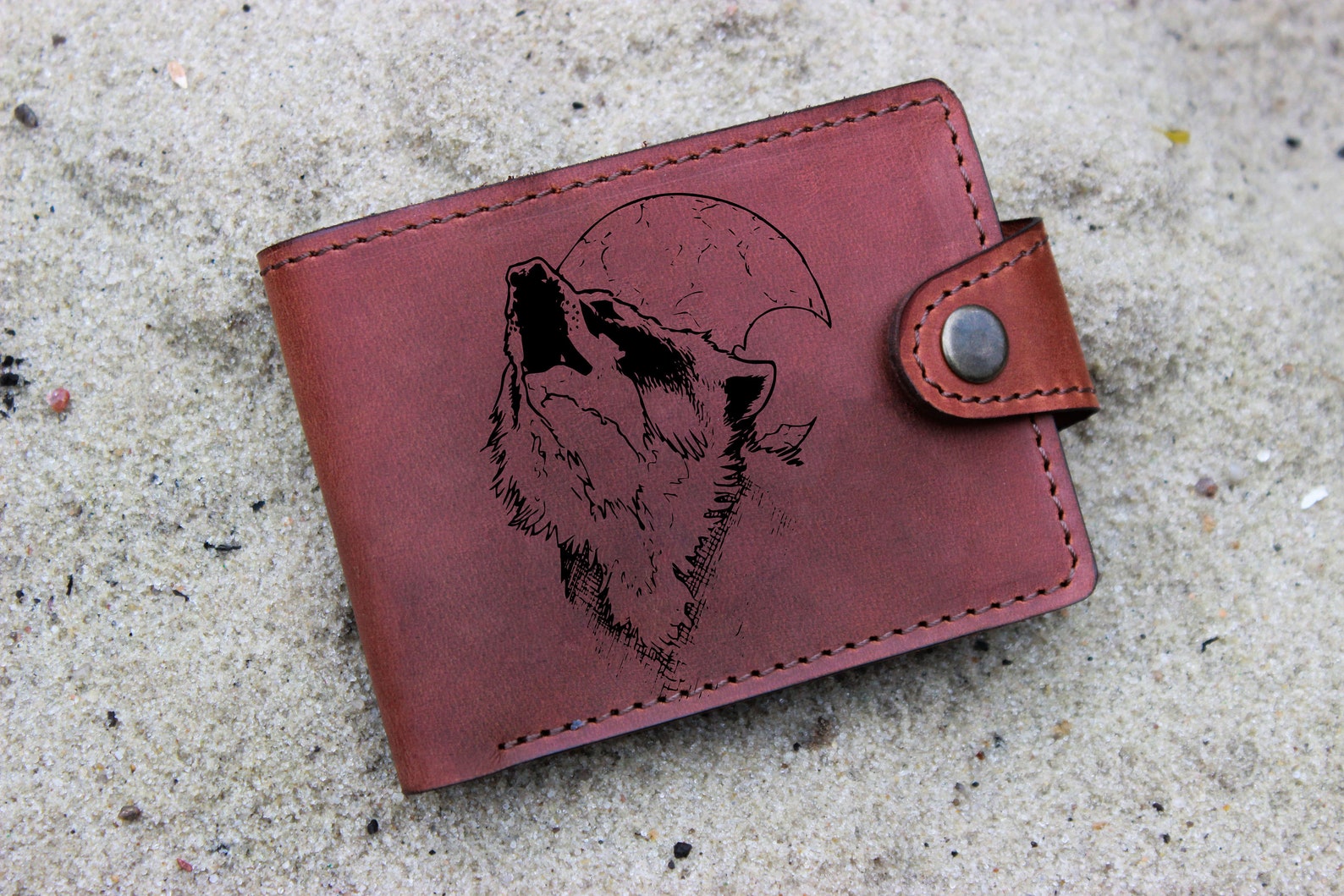 Wolf Gift Custom Wolf Wolf Leather Mens Wallet Wolf Coins - Etsy
